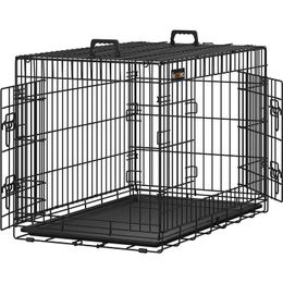 Feandrea l Hundekäfig, klappbar, Länge 92,5 cm, transportabel, 2 Türen, schwarz von Songmics PPD36H - Schwarz