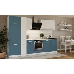 Küche Toni 290 cm Küchenzeile Küchenblock Singleküche EinbaukücheSkagerrak Blau