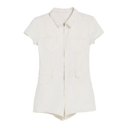 Bershka Jumpsuit Damen Gr&ouml;&szlig;e L ecru