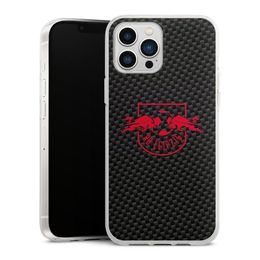DeinDesign iPhone 13 Pro Max Handy Silikon H&uuml;lle Case transparent Handyh&uuml;lle Rb Leipzig Official Licensed Product Carbon Silikon Case