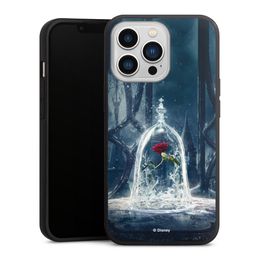 DeinDesign iPhone 13 Pro Handy Premium Silikon H&uuml;lle Handyh&uuml;lle schwarz Case Rose The Beauty And The Beast Disney Princess Silikon Premium Case
