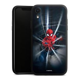DeinDesign iPhone Xr Handy Premium Silikon H&uuml;lle Handyh&uuml;lle schwarz Case Kinofilm Marvel Spiderman Silikon Premium Case