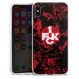 DeinDesign iPhone Xs Max Handy Silikon H&uuml;lle Case transparent Handyh&uuml;lle 1. Fc Kaiserslautern 1. Fck Logo Silikon Case