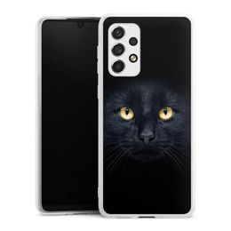 DeinDesign Galaxy A33 5G Handy Silikon H&uuml;lle Case transparent Handyh&uuml;lle Black Eye Cat Silikon Case