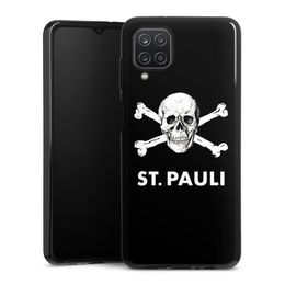 DeinDesign Galaxy A12 Handy Silikon H&uuml;lle Case schwarz Handyh&uuml;lle Official Licensed Product Fc St. Pauli Totenkopf