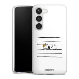 DeinDesign Galaxy S23 Handy Silikon H&uuml;lle Case transparent Handyh&uuml;lle Snoopy Dog Peanuts Silikon Case