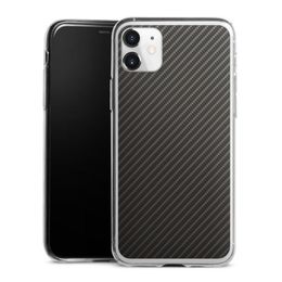 DeinDesign iPhone 11 Handy Slim Case Silikon Handyh&uuml;lle transparent H&uuml;lle extra d&uuml;nn Carbon Metallic Look Muster Silikon Slim Case