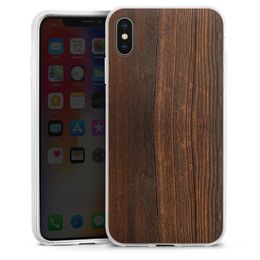 DeinDesign iPhone Xs Max Handy Silikon H&uuml;lle Case transparent Handyh&uuml;lle Wood Nut Tree Wooden Look Silikon Case