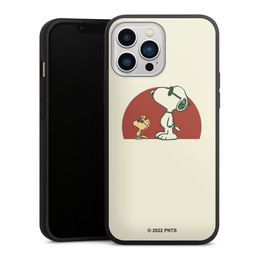 DeinDesign iPhone 13 Pro Max Handy Premium Silikon H&uuml;lle Handyh&uuml;lle schwarz Case Snoopy Official Licensed Product Kindheit Silikon Premium Case