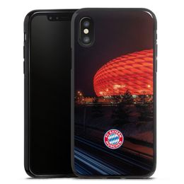 DeinDesign iPhone X Handy Silikon H&uuml;lle Case schwarz Handyh&uuml;lle Fc Bayern M&uuml;nchen Stadium Fcb