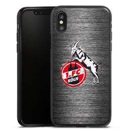 DeinDesign iPhone X Handy Silikon H&uuml;lle Case schwarz Handyh&uuml;lle Official Licensed Product Metallic Look 1. Fc K&ouml;ln