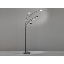 Fischer und Honsel Große xxl led Bogenlampe dent dimmbar Design Schwarz - Höhe 225cm