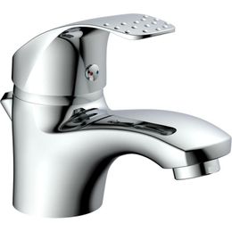 EISL® Roma Waschtischarmatur mit Zugstange, Wasserhahn Bad mit Ablaufgarnitur Waschbecken, Mischbatterie Waschbecken in Chrom - Chrom