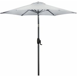 Sonnenschirm/ Kurbelschirm Basic Lift neo 180 mit Höhenverstellung, 180 cm, hellgrau, Bezug aus 100% Polyester, Gestell aus Aluminium, 4,7 kg - Derby