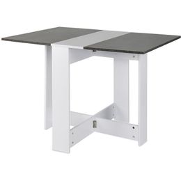 Klapptisch Esstisch Tisch klappbar Raumwunder 1037673.4cm Tisch Möbel Weiß+dunkelgrau