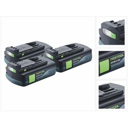 Akku Set 3x bp 18 Li 3,0 c Akku 18 v 3,0 Ah / 3000 mAh Li-Ion ( 3x 577658 ) mit Ladestandanzeige - FESTOOL