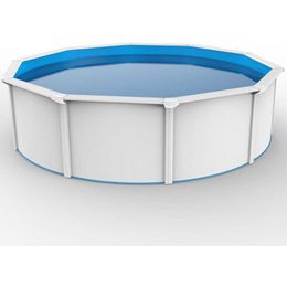 Stahlwand Swimming Pool Set Nuovo de Luxe weiß / blau ø 460 x 120 cm ohne Zubehörset - Steinbach