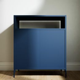 MYCS Highboard Blau - Elegantes Highboard: Türen in Blau - Hochwertige Materialien - 77 x 91 x 34 cm, Selbst designen