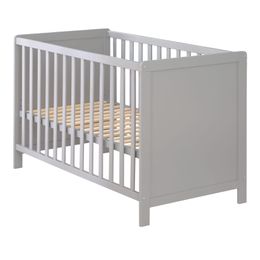 Roba Baby- & Beistellbett 2in1 'Hamburg' ca. 60x120 cm, taupe, verstellbar, inkl. 5 Schlupfsprossen