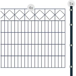 Arvotec Zaun ESSENTIAL 100 zum Einbetonieren "Karo", (Set, Dekormattenzaun), Zaunhöhe 100 cm, Zaunlänge 2 - 60 m, grau