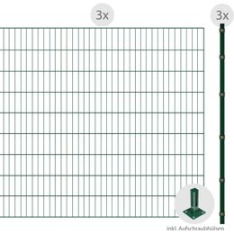 Arvotec Einstabmattenzaun, zum Aufschrauben, 180 cm, 6 m, grün