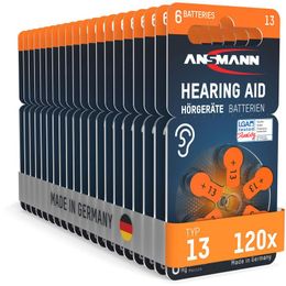 Ansmann - Hörgerätebatterien Typ 13 orange, 120 Stück