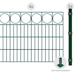 Arvotec Zaun ESSENTIAL 80 zum Aufschrauben "Ring", (Set, Dekormattenzaun), Zaunhöhe 80 cm, Zaunlänge 2 - 60 m, grün