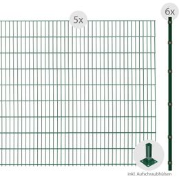 Arvotec Doppelstabmattenzaun ESSENTIAL 183 zum Aufschrauben, (Set), Zaunhöhe 183 cm, Zaunlänge 2 - 60 m, grün
