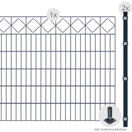 Arvotec Zaun ESSENTIAL 120 zum Aufschrauben "Karo", (Set, Dekormattenzaun), Zaunhöhe 120 cm, Zaunlänge 2 - 60 m, grau