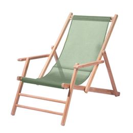 Jan Kurtz - Maxx Deckchair Teakholz, Bezug Kunststoffgewebe salbei