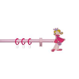 Gardinenstange Prinzessin, GOOD LIFE, Ø 16 mm, 1-läufig, ausziehbar, mit Bohren, verschraubt, Metall, pink-rosé, rosa