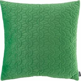 HOCK H.O.C.K. Dekokissen Soft Nobile, mit gesteppten Mustern, Kissenhülle mit Füllung, 1 Stück, grün