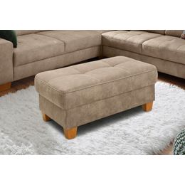 Home Affaire Hocker Puccini, mit Kontrastnaht, beige