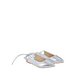 Lizza Shoes Leder-Ballerinas in Silber - 37