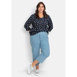 sheego Große Größen: 7/8-Jeans mit Zierknöpfen am Saum, blue Denim, Gr.54