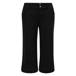 TRIANGLE Große Größen: Jeans-Culotte mit elastischem Bund, black Denim, Gr.46
