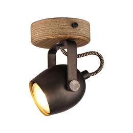 Brilliant Lampe Tool Wandspot schwarz stahl 1x PAR51, GU10, 35W, geeignet für Reflektorlampen nicht enthalten Kopf schwenkbar Für LED-Leuchtmittel geeignet
