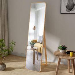 Freosen - Standspiegel in Bambusholzrahmen Rechteckiger Spiegel 135 x 32 cm