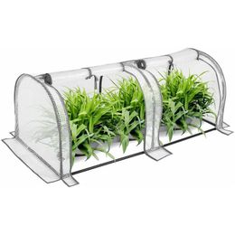 Foliengewächshaus pe halbtransparent 130x60x50 cm 130 g/m² wasserdicht wetterfest weiß - weiß - WOLTU