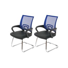 MCW 2er-Set Konferenzstuhl Afragola, Besucherstuhl, Kunstleder MVG-zertifiziert ~ blau