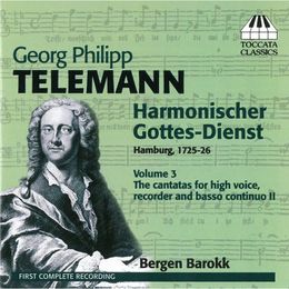 Telemann Harm.Gottesdienst Vol.3 - Mona Julsrud, Frode Thorsen, Bargen Barokk. (CD)
