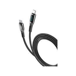 cellularline CELLULAR LINE Cable-Display USB-C auf USB-C, Ladekabel, 2 m, Schwarz