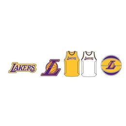 Crocs Schuhanstecker Jibbitz™ NBA Los Angeles Lakers (Set, 5-tlg., Kein Spielzeug. Nicht für Kinder unter 3 Jahren geeignet), zum Anstecken, bunt