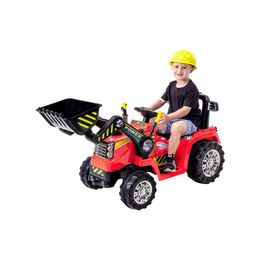 Actionbikes Motors Kinder-Elektro-Radlader ZP1005, 2 x 25-Watt-Motor, Fernbedienung, LED, Bremsautomatik, Hupe, 12 V (Rot)