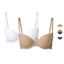 Esmara® Damen Push Up BH, 2 Stück, mit verstellbaren Trägern