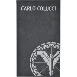 Carlo Colucci Strandtuch Stefano aus weicher Baumwolle, nachhaltig und fair, Grau und Silber