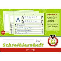 Brunnen Schreiblernheft Lineatur SL 1. Schuljahr liniert DIN A4 quer ohne Rand, 16 Blatt