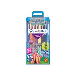 Papermate Paper Mate Flair Filzstifte | mittlere Spitze (0,7 mm) | gemischte Karnevalfarben | 16 Stück