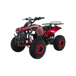 Actionbikes Motors Elektro-Kinderquad S-10, Pocket-Quad mit 1000 Watt, Federung, Scheiben-/Trommelbremsen, bis 20 km/h (Metallic/Rot)