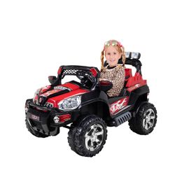 Actionbikes Motors Kinder-Elektroauto Jeep 801 - 2 x 25 Watt Motor (Schwarz Rot)